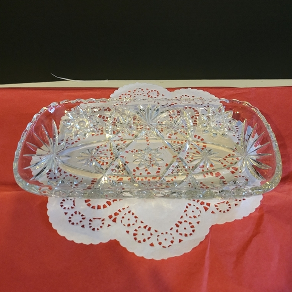 Dining | Vintage Cut Crystal Rectangle Relish Candy Dish | Poshmark